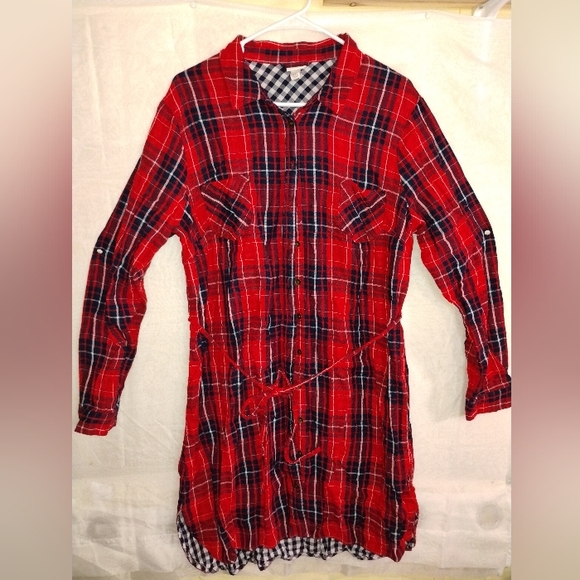 Merona | Dresses | Red Plaid Dress Merona Xxl Plus | Poshmark